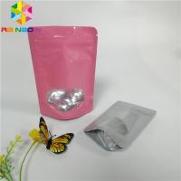 China Glossy Surface Stand Up Zipper Pouch Bags Aluminum Foil Smell Proof With Window for sale