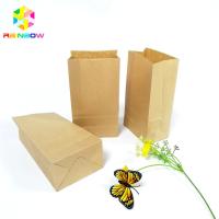 China Food Grade Kraft Paper Flat Bottom Bag Biodegradable Grease Proof Snack Packaging for sale