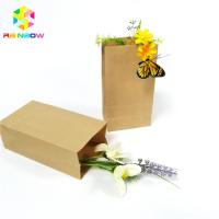 China Food Grade Kraft Paper Flat Bottom Bag Biodegradable Grease Proof Snack Packaging for sale