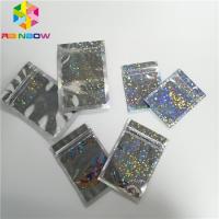 China Hologram Foil Pouch Packaging Heat Seal Star Flash Mylar Plastic Three Side Seal Zipper Bag for sale