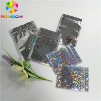 China Hologram Foil Pouch Packaging Heat Seal Star Flash Mylar Plastic Three Side Seal Zipper Bag for sale
