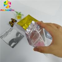 China Hologram Foil Pouch Packaging Heat Seal Star Flash Mylar Plastic Three Side Seal Zipper Bag for sale