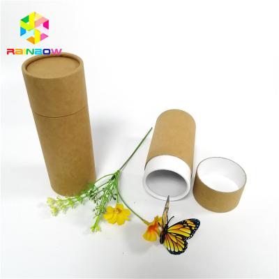 China Brown Composite Push Up Paper Tube Packaging Offset Printing For Garden Tools for sale