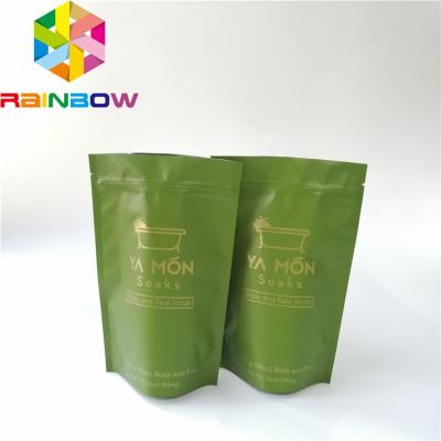 China Foil Lined Plastic Stand Up Zipper Pouch Bath Salt Skin Care Packaging Gravure Printing for sale