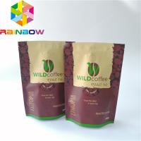 China Rainbow Custom Plastic Stand Up Pouch Resealable Coffee Bag Top Up k With Valve for sale