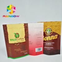 China Rainbow Custom Plastic Stand Up Pouch Resealable Coffee Bag Top Up k With Valve for sale