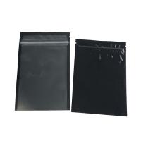 China Clear Front Window Stand Up Zipper Pouch Food Grade Smell Proof Matte Black Surface for sale