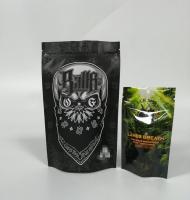 China Medical Cbd Plastic Pouches Packaging Smell Proof 1/4oz 1/2oz 1oz With Window / Zipper for sale