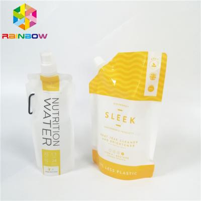 China Leak Proof Spout Pouch Packaging Glossy Surface Liquid Drink Juice Nylon Bag Laminated for sale