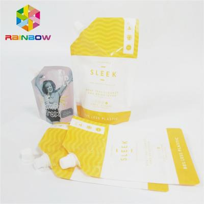 China Glossy Finish Nylon Liquid Stand Up Spout Pouch Baby Food Packaging Squeeze Bag for sale