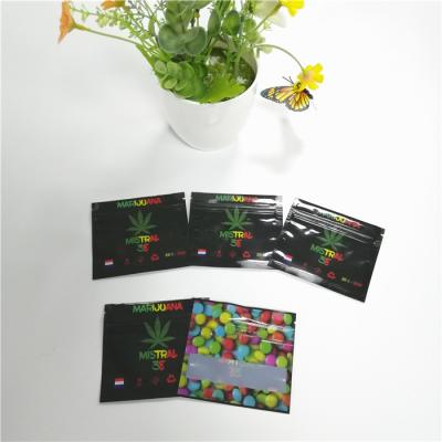 China Resealable Herbal Incense Packaging , Flat Tabcoo Weed Packaging Bag Gravure Printing for sale