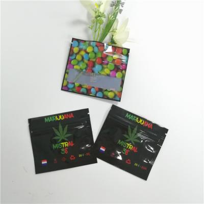 China Three Side Flat Sugar Candy CBD Mylar k Bags Low Moq Custom Printed Durable for sale