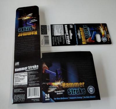 China Hammer Stroke / Rhino 13 Pills Paper Box Packaging Male Enhancer Capsule Magnum Paper Cards for sale