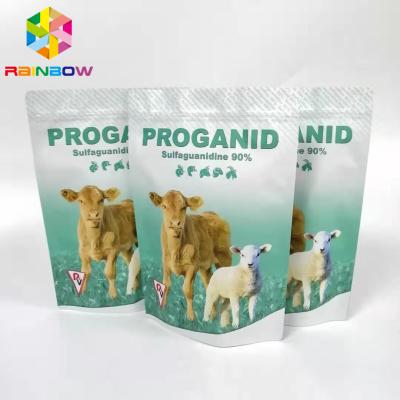 China Plastic Stand Up Foil Pouch Packaging Animal Feed Bags Zipper Top With Window for sale