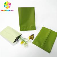 China Light Green Back Center Heat Seal Bags Custom Logo Foil Food Powder Candy Pouch for sale