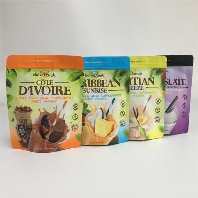China 200g Aluminum Zipper Stand Up Pouches Packing Custom Gravure Printing For Protein for sale