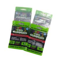 China Mylar Flat Bag Plastic Pouches Packaging Three Side Sealed Hanging Hole For Cbd Gummies for sale