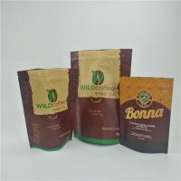 China Coffee Beans Custom Printed Stand Up Pouches Clear Bottom Food Packaging With Zipper for sale