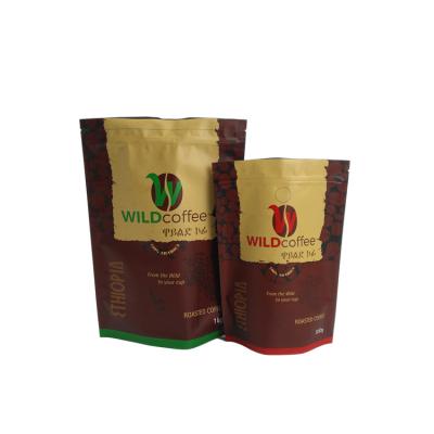 China Custom Plastic Bags Matte Surface Coffee Pouch Food Packaging 250g 500g 1kg for sale