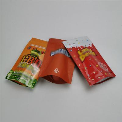 China Food Grade Resealable Stand Up Pouches CBD Gummies Snack Packaging Bag With Window for sale