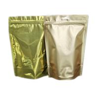 China Gold Color Foil Smell Proof Stand Up Pouch  Bag Heat Seal Zipper Top for sale