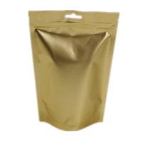 China Resealable Plastic Stand Up Pouch Coffee Packing Bags Gold Aluminum Foil for sale