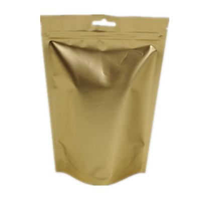 China Resealable Plastic Stand Up Pouch Coffee Packing Bags Gold Aluminum Foil for sale