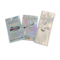 China Clear Holographic Zip Lock CMYK Color Cosmetic Packaging Bag for sale