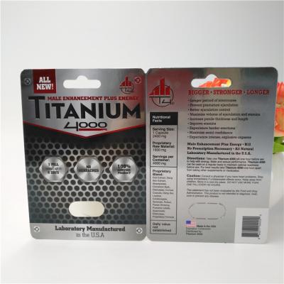China 12mm Cap Rhino Male Pills 3D Card Blister Card Packaging for sale