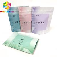 China Custom printed stand up pouches with  body scrub bags with tear notches for sale