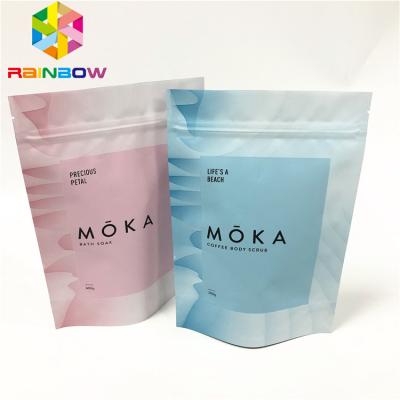 China Body scrub stand up  pouch reusable packaging bag with tear notches customized pouches for sale