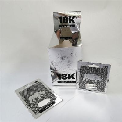 China Customized private label pill capsule blister package 18K gold silver grey paper card box for sale