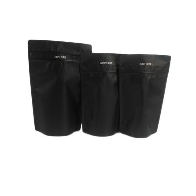 China In Stock Black Aluminum Foil Child Resistant Edible Food Grade Flower Gummy CBD Canabis Packaging Smell Proof Bag for sale