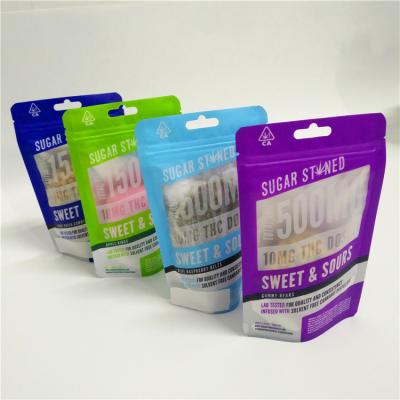 China 3.5g 1/8oz Smell Proof Tamper Evident Zip Lock Child Resistant Exit Mylar Bag For Hemp Flower CBD Gummies Packaging for sale