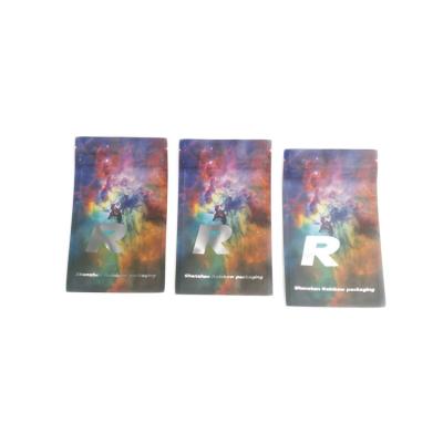 China 50mg 70mg 125mg Child Proof Small Mylar Bag Customized Smell Proof Matte Candy  Plastic Food Gummies Sliver Bags for sale