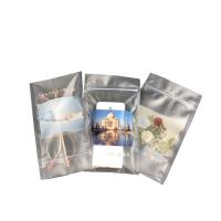 China 28g Flower Seeds Sample Pouch Two Side Sealed Fold Over Bottom Pouch Recyclable Clear Plastic Bag With Zipper for sale