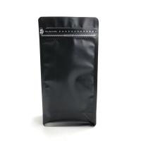 China Custom Printed Matt Black Aluminum Foil 250g 1kg 12oz With  Flat Bottom Coffee Bag for sale