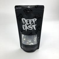 China Custom Printed Matt Black Aluminum Foil 250g 1kg 12oz With  Stand Up Pouch With Clear Window Bag for sale