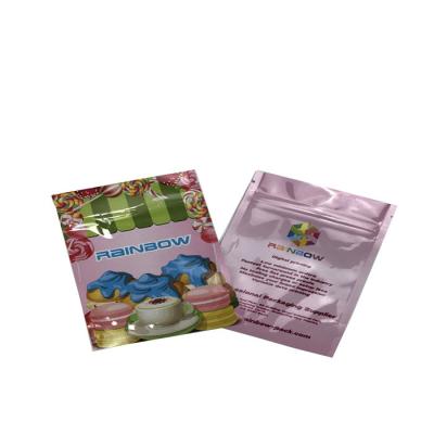 China Customized Glossy Surface Digital Printing Plastic Zip Lock Flat Bag With Aluminum Foil Bags For Kid Cookies Packaging for sale