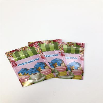 China 3.5g Plastic Zipper Flat Bag Aluminum Foil Glossy Surface Three Side Sealed Bag For Cookies/ Coconut Meat/ Nut for sale