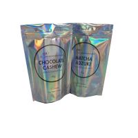 China Custom Printing  Zip Lock Flat Bag for Headwear Holographic Laminated Plastic Mylar Pouches for sale