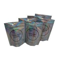 China Custom Printing  Zip Lock Flat Bag for Headwear Holographic Laminated Plastic Mylar Pouches for sale