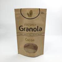 China 200g 300g 180mic Kraft Paper Coffee Bag With Clear Window for sale