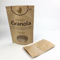 China 200g 300g 180mic Kraft Paper Coffee Bag With Clear Window for sale