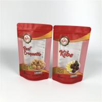 China Mini quantity digital printing pouch cookie snack jerky beef packaging stand up zipper bag with clear window for sale