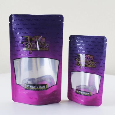 China Gravure Printing CBD Cannabis Mylar  Bags With Windows for sale