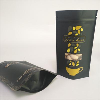 China Resealable Zipper 250G 500G 80gsm PMS Color Kraft Paper Bags for sale