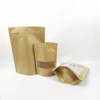 China 100g 250g Kraft Paper 100 Mircon CYMK Stand Up Zipper Bag for sale