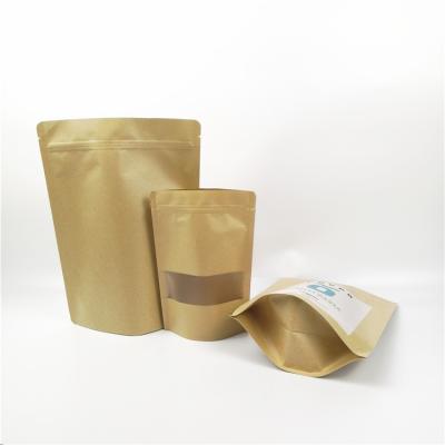 China 100g 250g Kraft Paper 100 Mircon CYMK Stand Up Zipper Bag for sale