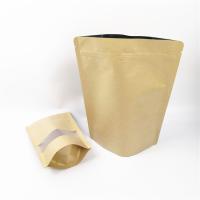 China 100g 250g Kraft Paper 100 Mircon CYMK Stand Up Zipper Bag for sale